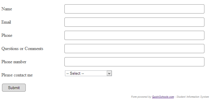 HTML Widget for Admissions Inquiry - QuickSchools Blog
