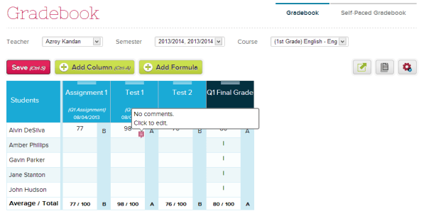 Gradebook Comments - QuickSchools Blog
