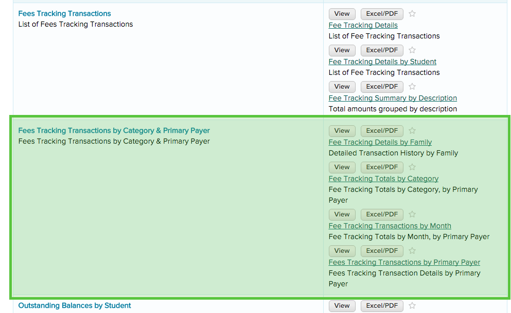 New Report: Fee Tracking Transactions by Category & Primary Payer ...