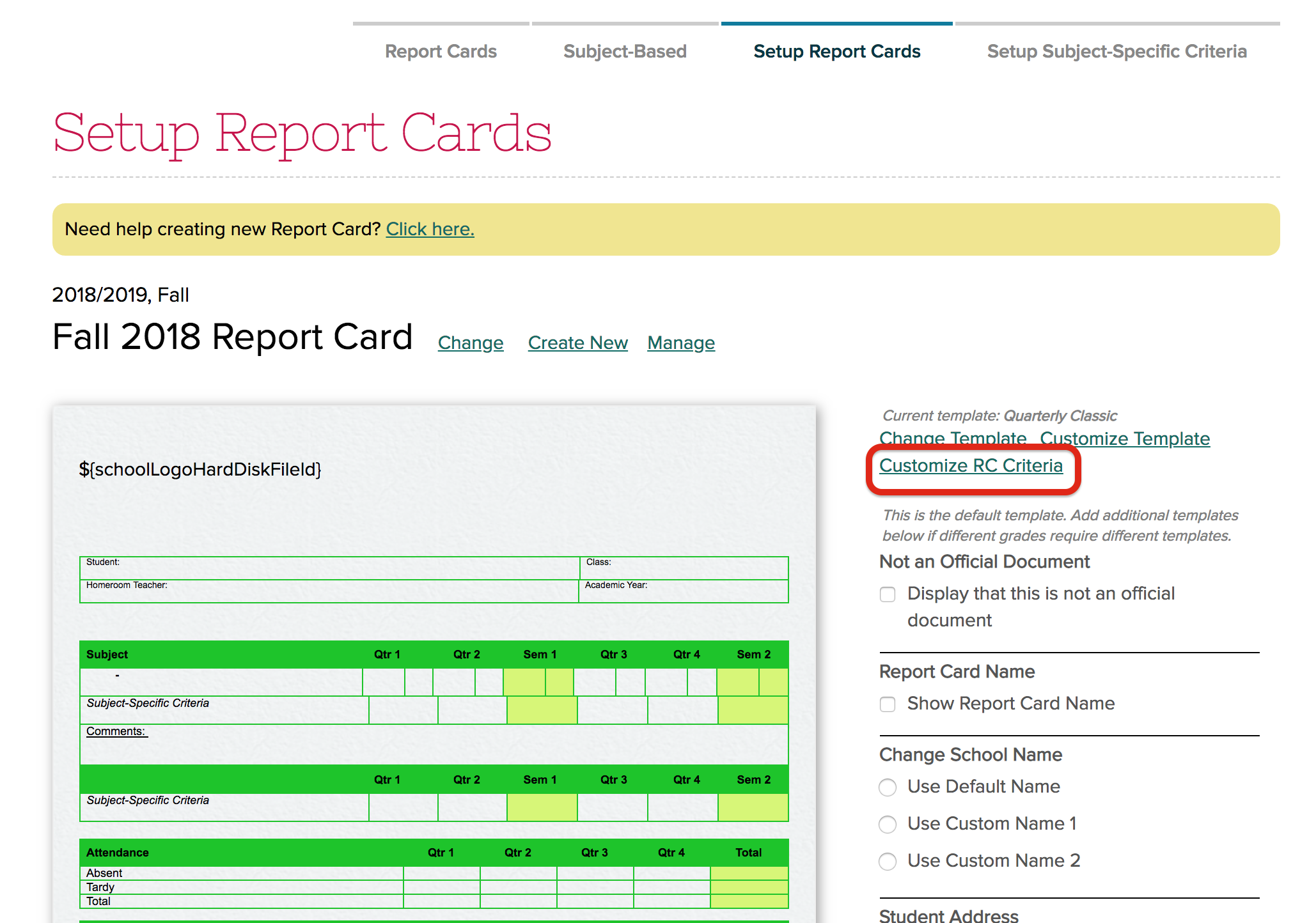 Setting up a “Conduct” section in your Report Cards - QuickSchools Blog