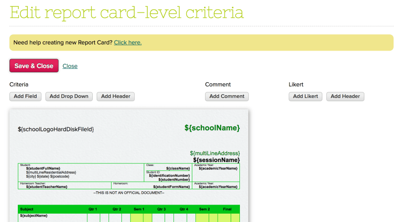Setting up a “Conduct” section in your Report Cards - QuickSchools Blog