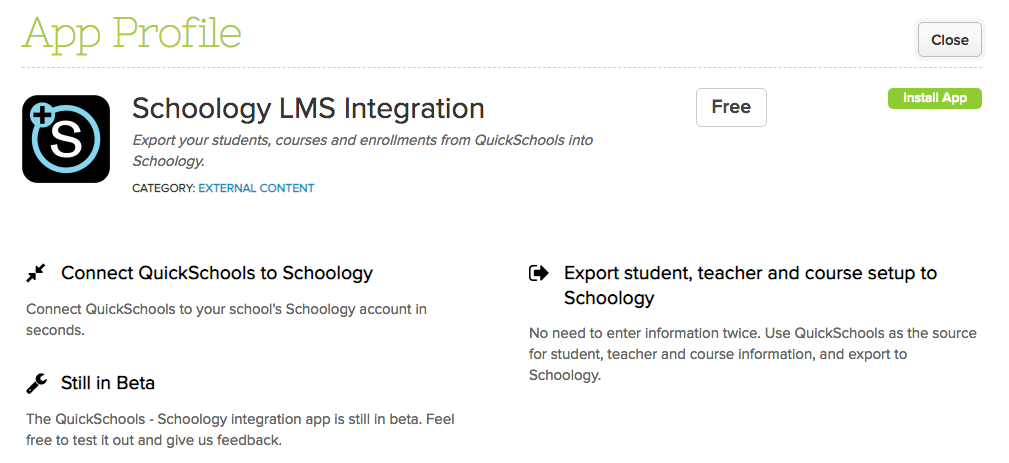 QuickSchools Integration to Schoology - QuickSchools Blog